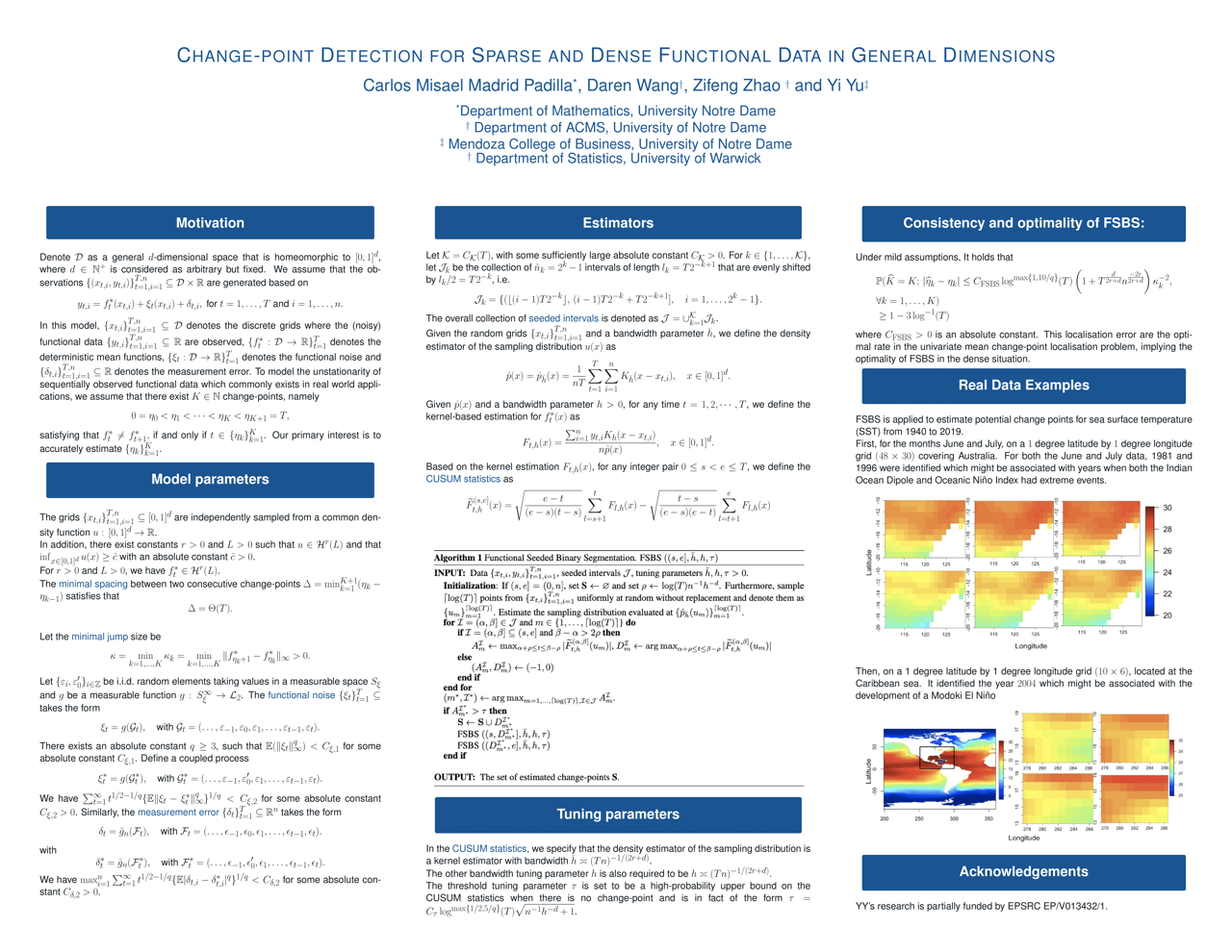 NeurIPS Poster Change-point Detection for Sparse and Dense Functional Data in General Dimensions